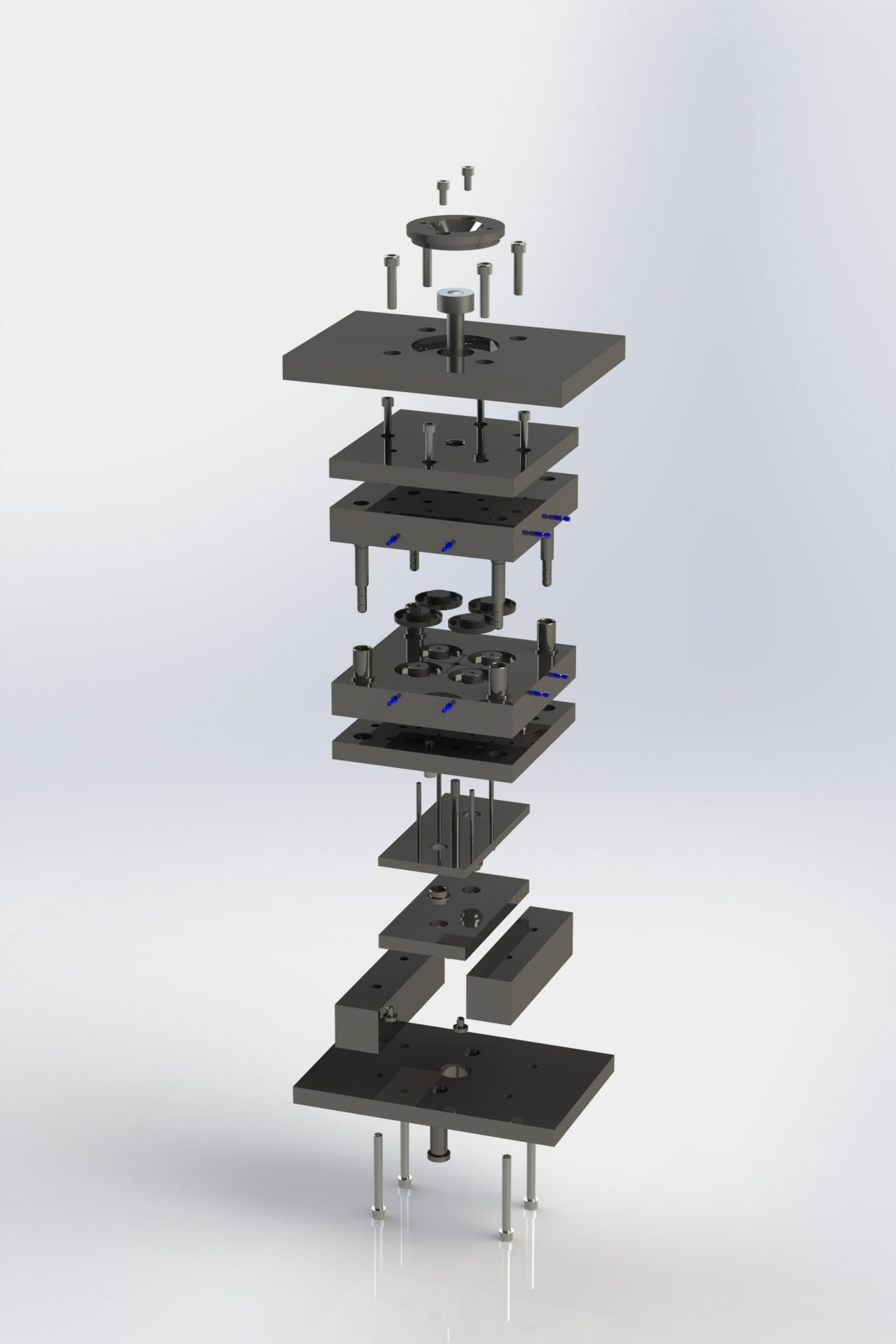 قالب چهار حفره تزریق پلاستیک – CadFile